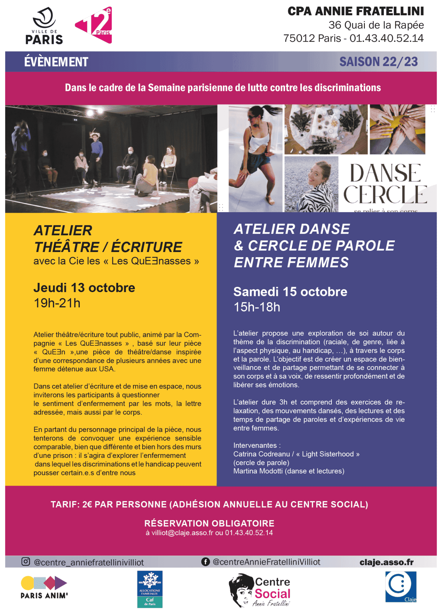 [Ateliers] Dans le cadre de la Semaine parisienne de lutte contre les ...