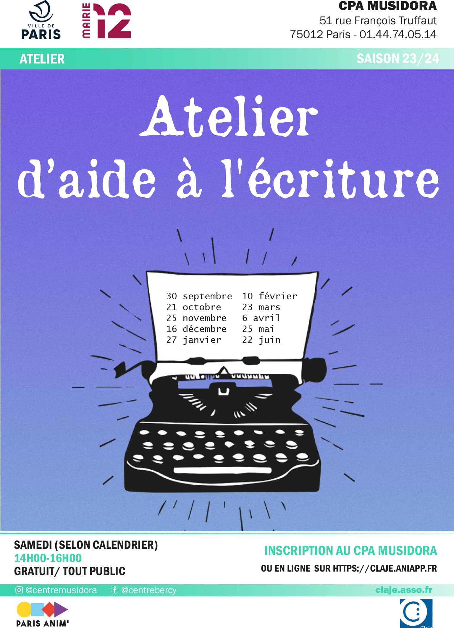[Atelier] Aide à l’écriture – Claje