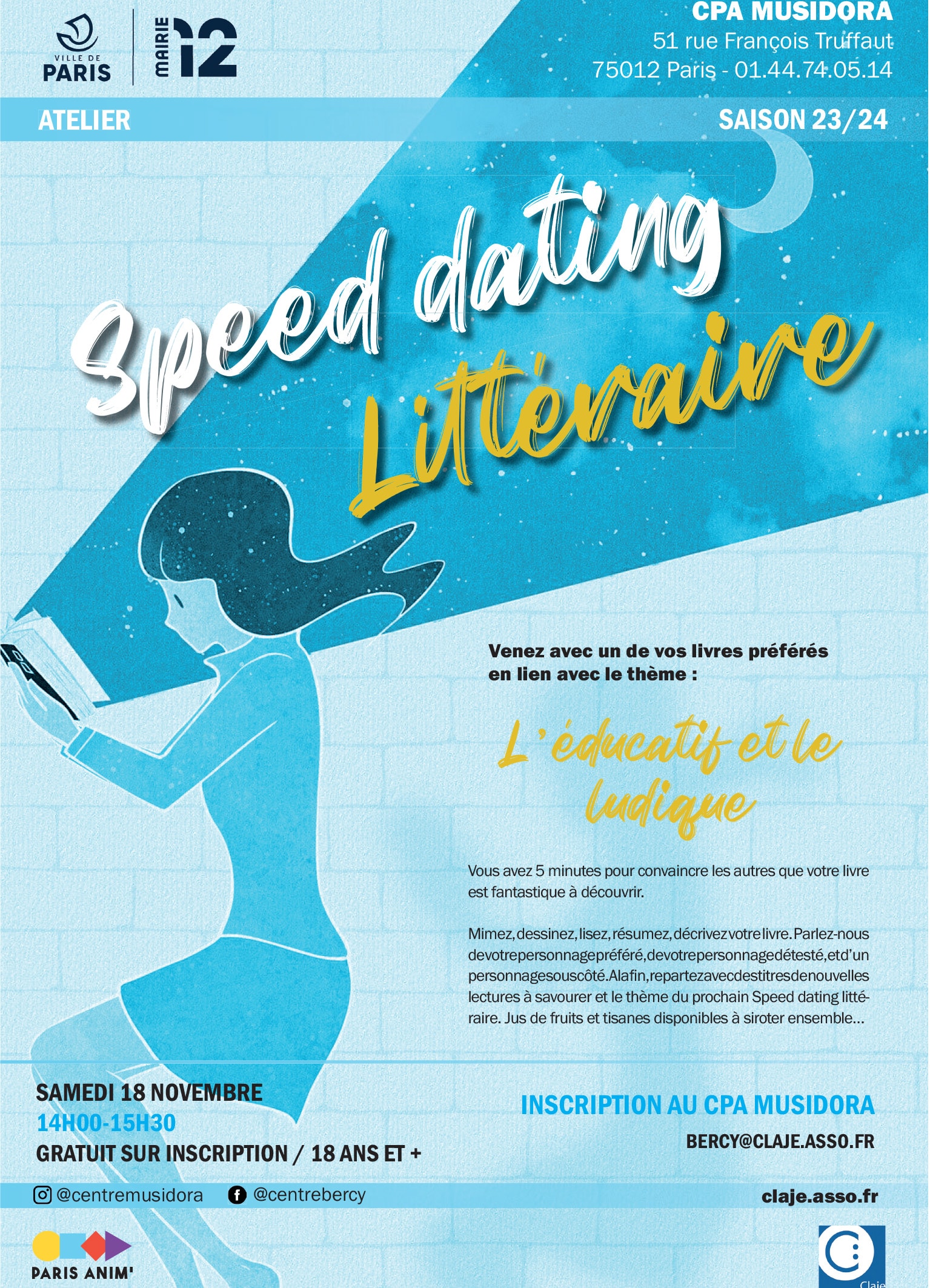 Speed dating littéraire : L’éducatif et le ludique – Claje