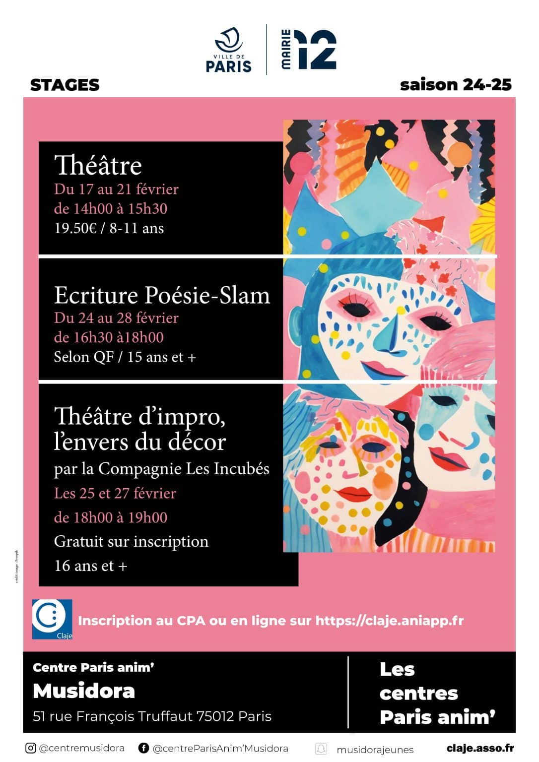 [Stages] La culture s’invite au CPA Musidora – Claje