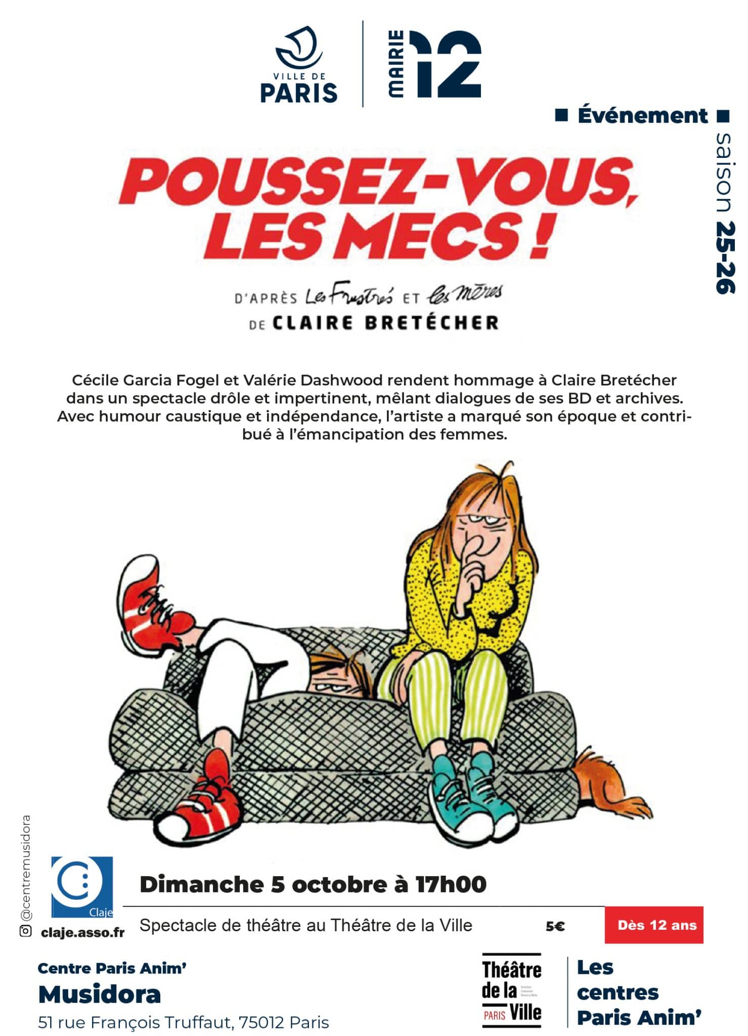 [Spectacle] Poussez-vous les mecs ! – Claje