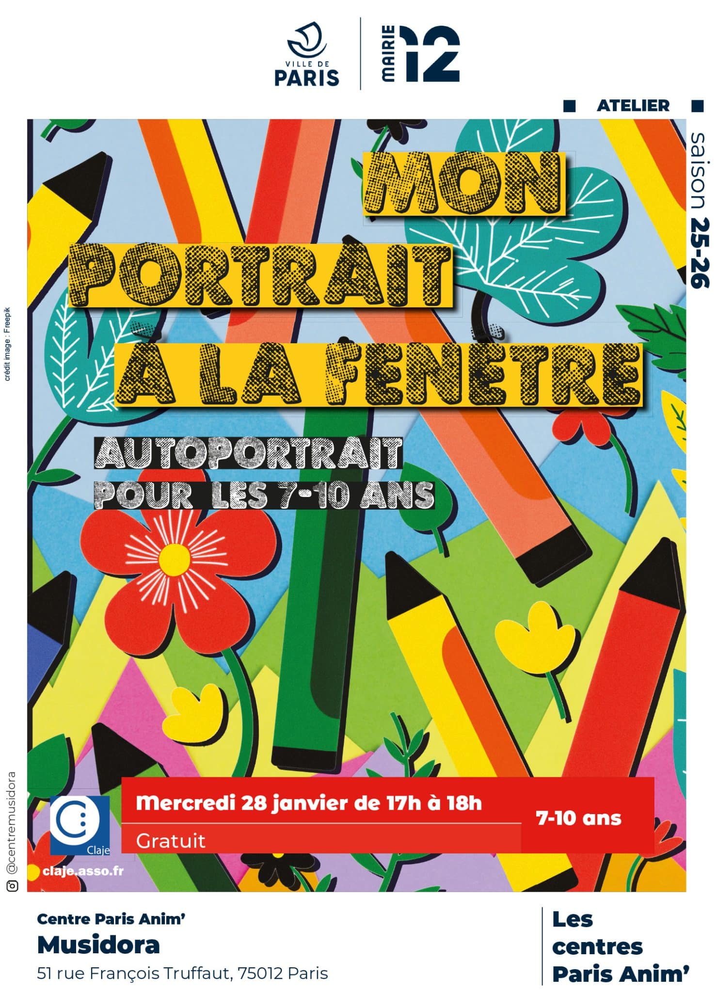 [Atelier] Mon portrait à la fenêtre – Claje